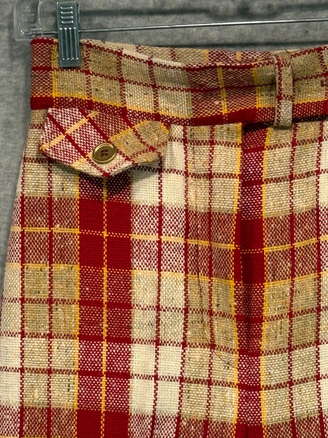 Brady Bunch 70s Plaid Wool Blend Wide Leg Pants, 27" Waist - Etsy