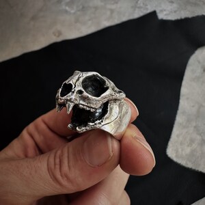 Bobcat Skull Ring - Lynx Rufus Big Cat Desert Animal Badass Biker ...