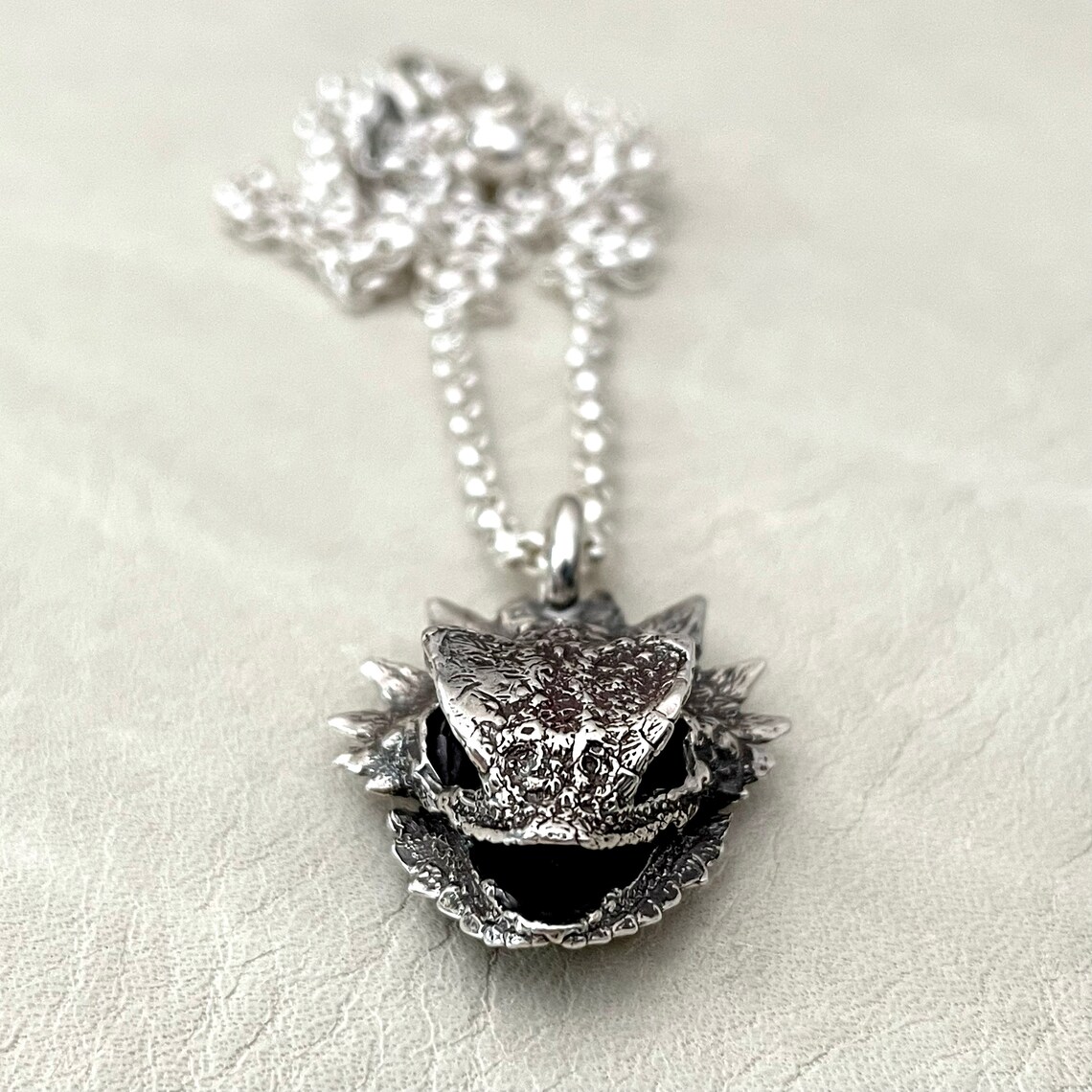 Horned Lizard Skull Necklace: Sterling Silver Reptile Jewelry ...