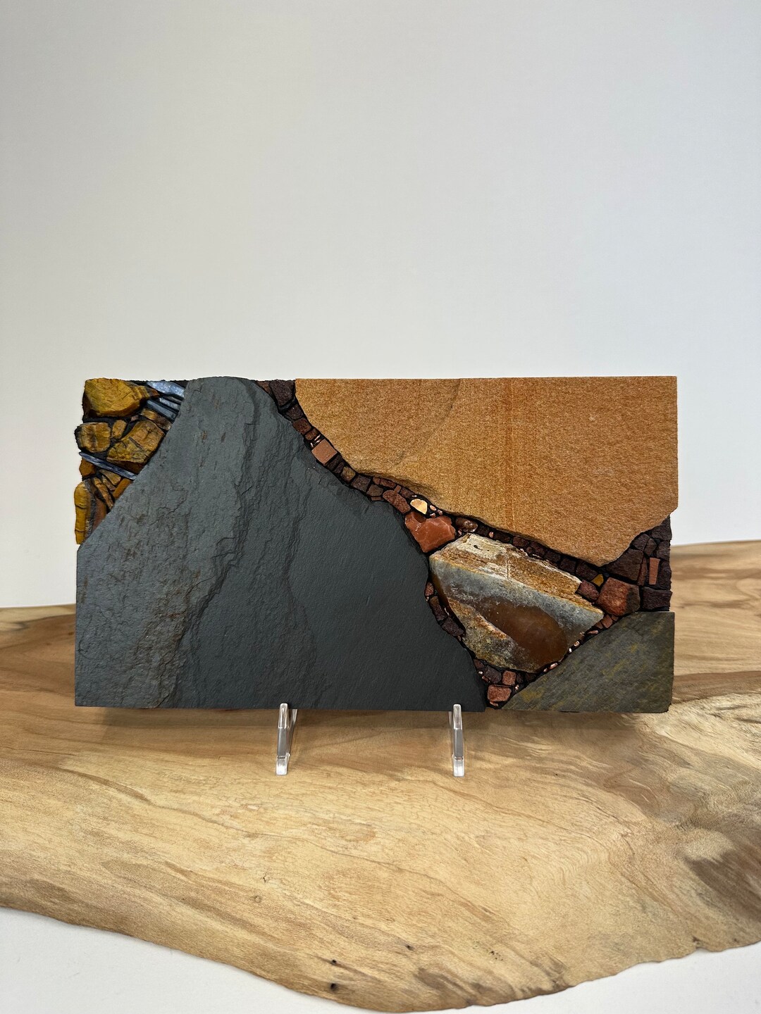 Mountain Pass Stone Mosaic Wall Sculpture - Etsy