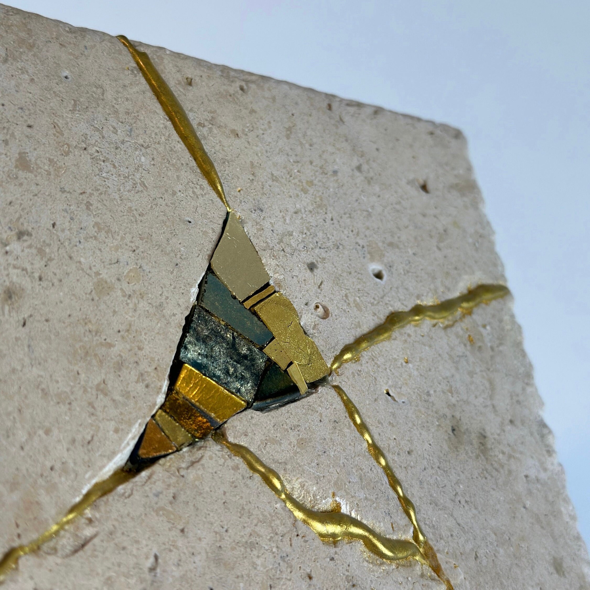 Kintsugi - Zen Inspired 3 Piece Stone Mosaic Wall Sculpture - Etsy