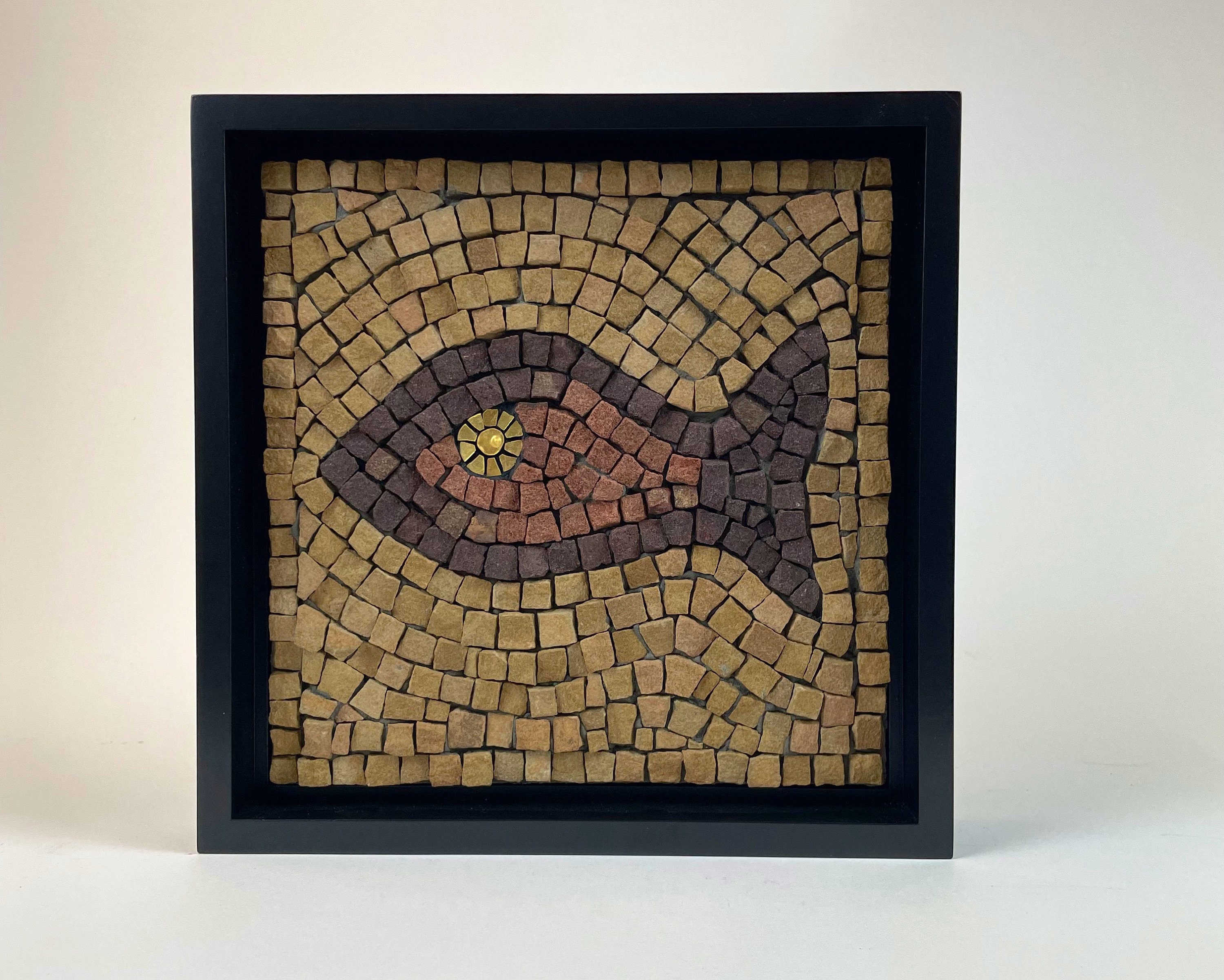 Golden Eye Stone Mosaic Wall Art - Etsy