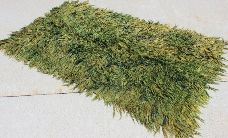3' 5 X 5' 8 Medium Olive Green Angora Goat - Etsy