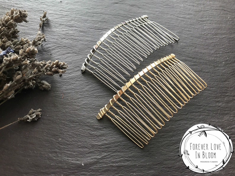 Large Silver Hair Combs 20 Teethes Wire Hair Combs for Wedding or Tiara ...