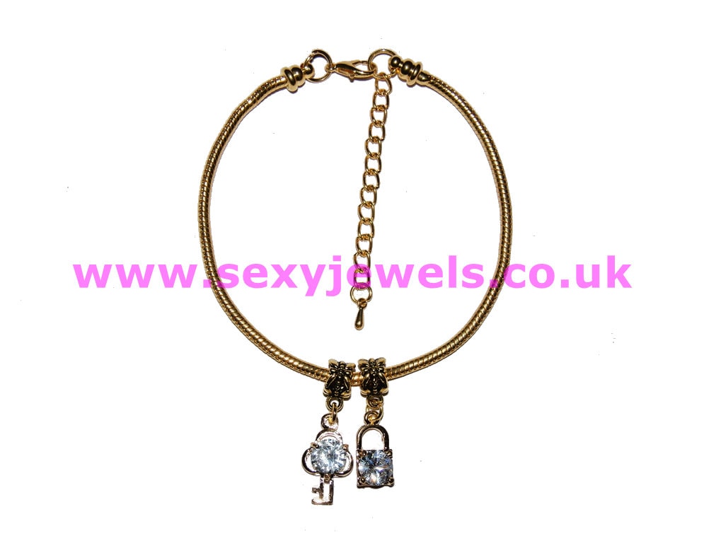 Gold Lock and Key Mistress Keyholder Anklet Chastity Meanings | Etsy