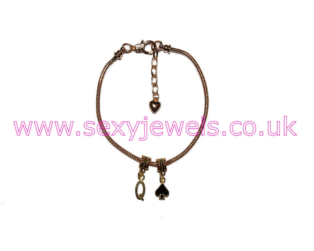 Queen of Spades Anklet Euro Ankle Chain Jewellery Fetish Cuckold ...