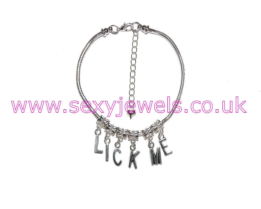 LICK ME Anklet Euro Ankle Chain Jewellery Fetish Cuckold Hotwife Femdom ...