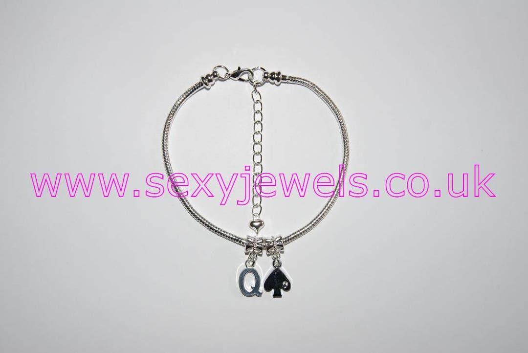 Queen of Spades Anklet Euro Ankle Chain Jewellery Fetish Cuckold ...