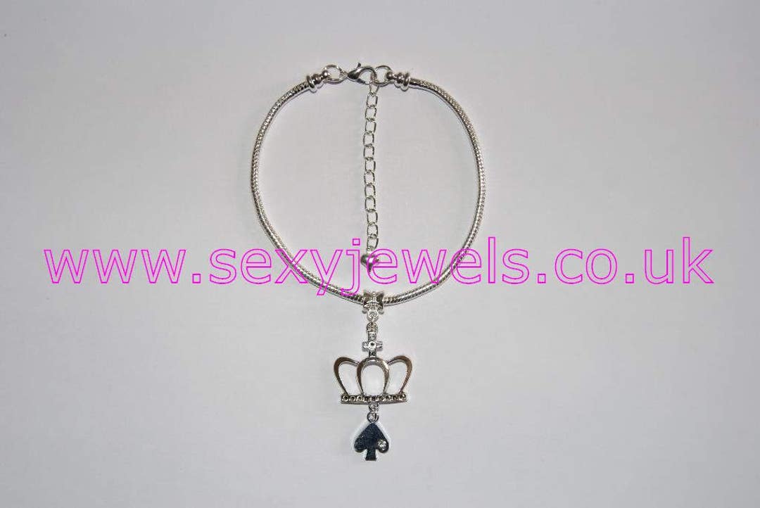Queen of Spades Anklet Euro Ankle Chain Jewellery Fetish Cuckold ...
