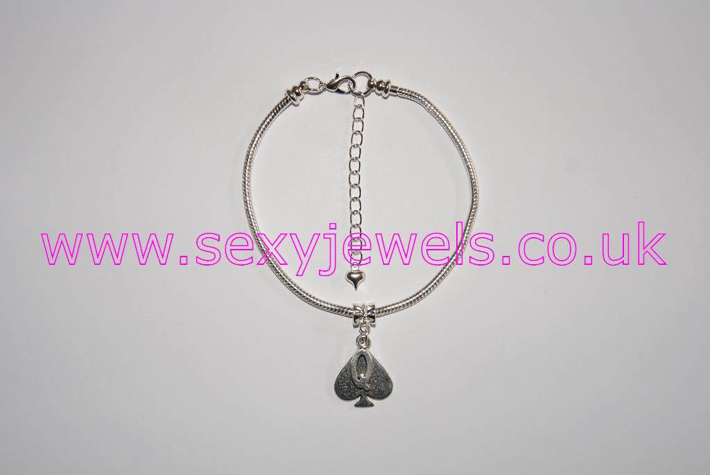 Queen of Spades Anklet Euro Ankle Chain Jewellery Fetish | Etsy