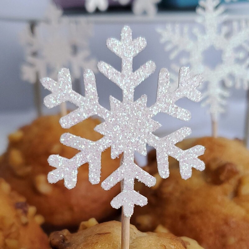 Snowflake Cupcake Toppers - Etsy