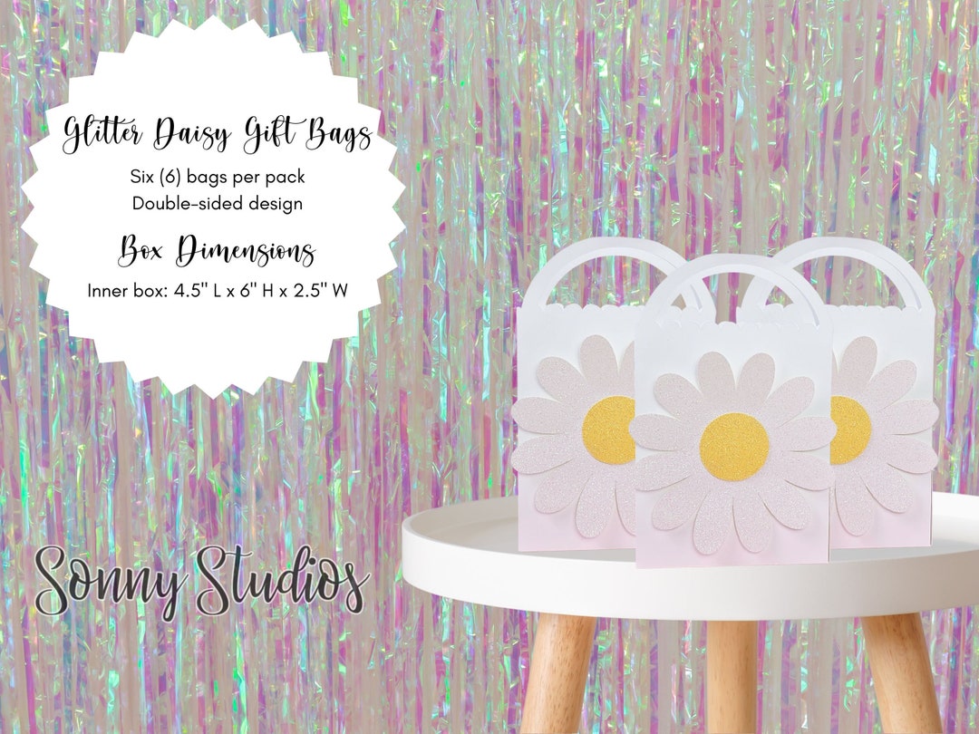 Daisy Gift Bags - Glittery Daisy Party Favors - Daisy Bags - Boho Theme ...