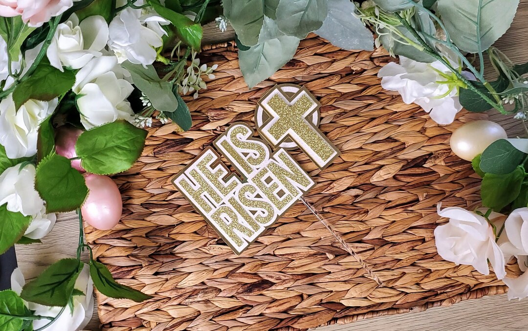 He is Risen Cake Topper, Easter Cake Topper, Catholic Cake Toppers, Jesus is Risen, Easter Cake ...