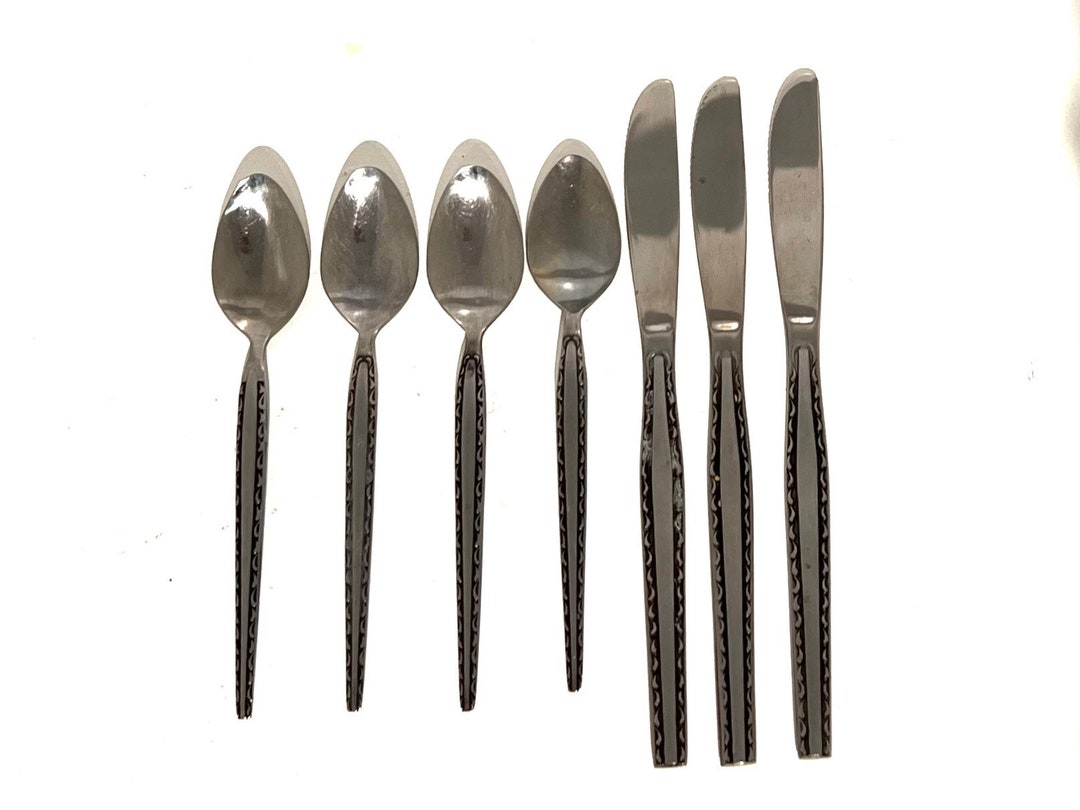 7 Pieces of Mid Century Flatware From Rogers Stainless Korea, Stainless ...
