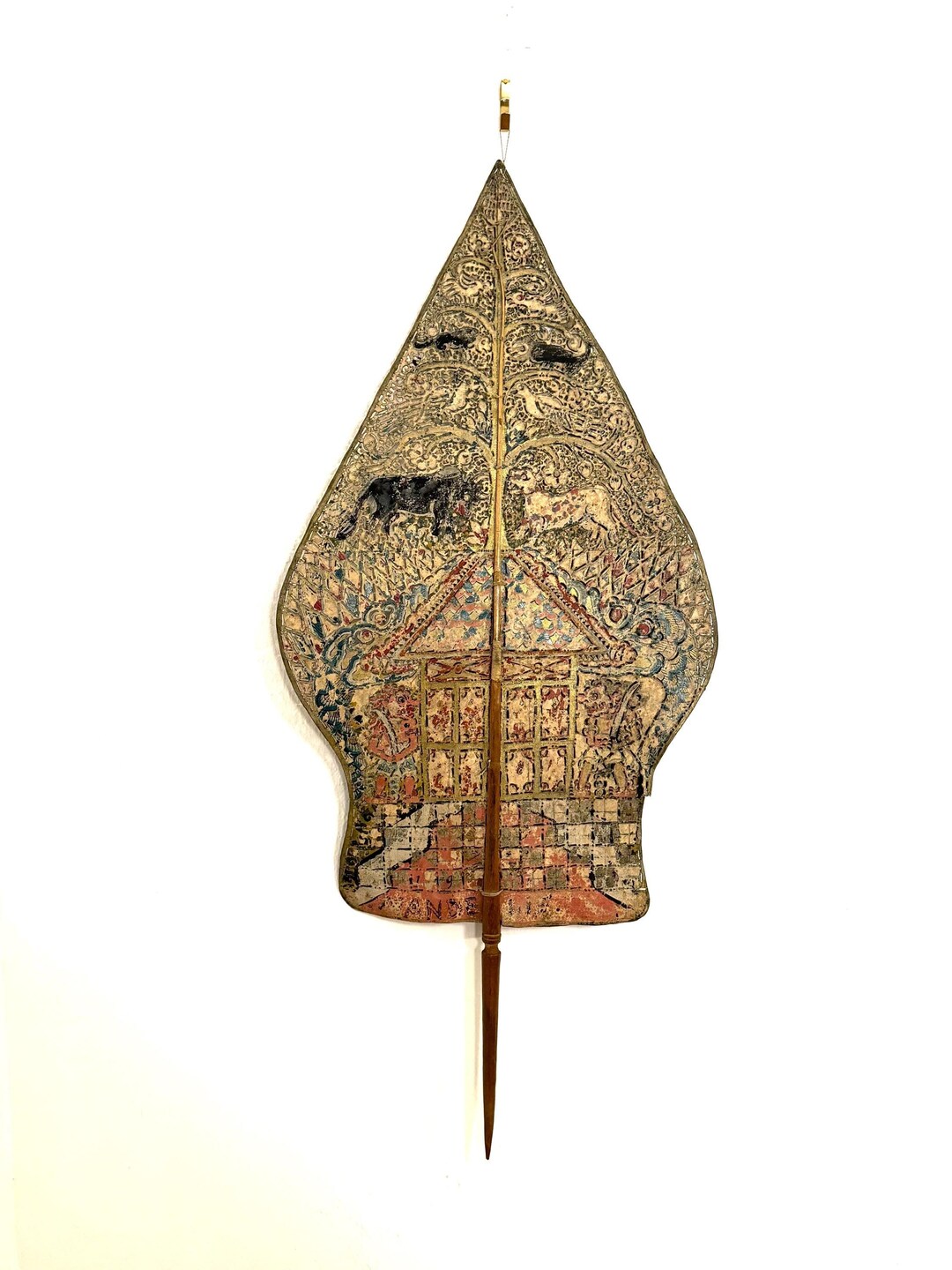 Antique Indonesian Tree of Life Shadow Puppet, Javanese Gunungan ...