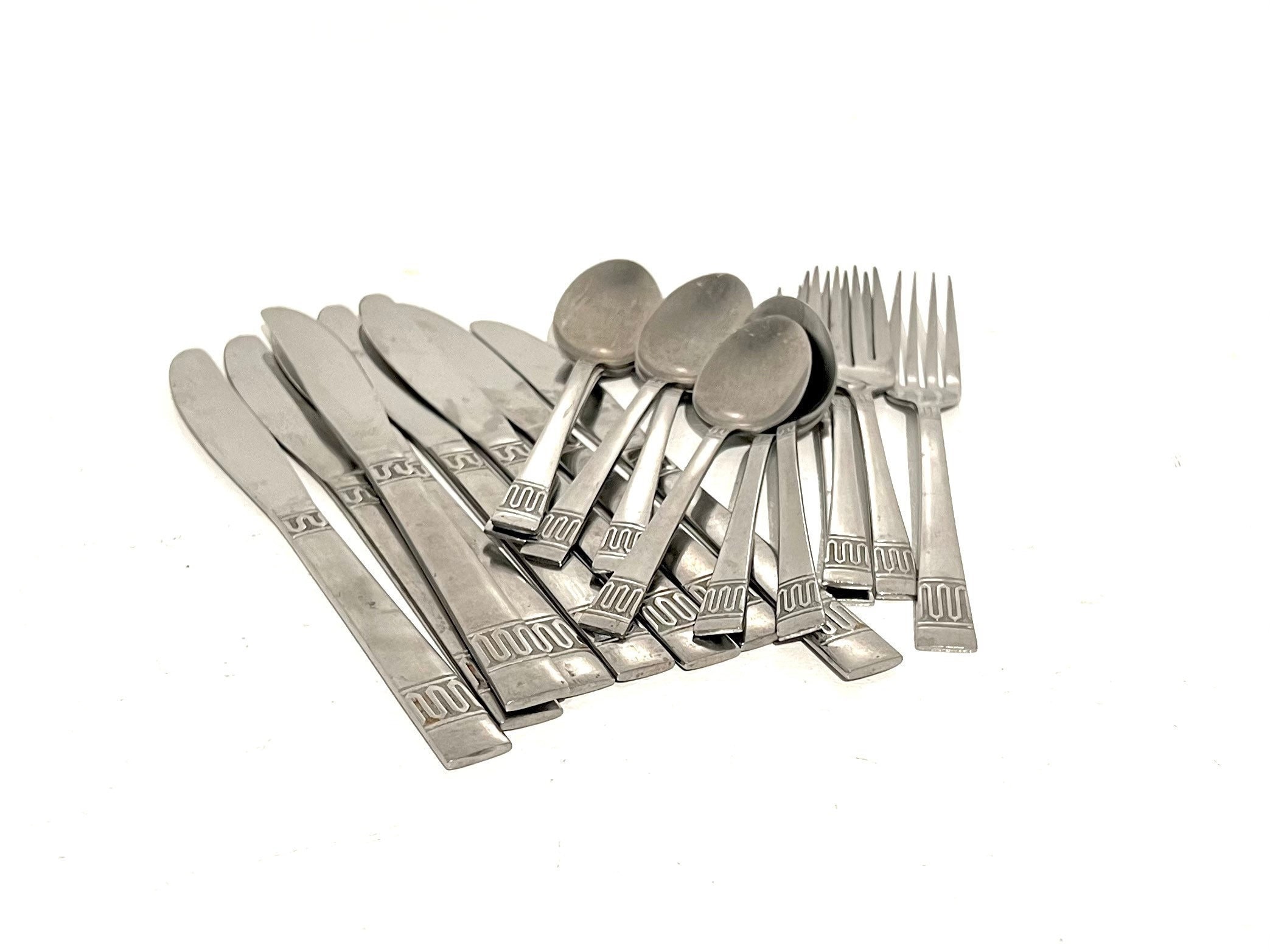 Set of 19 Mid Century Flatware From Nasco Japan, Stainless Steel ...