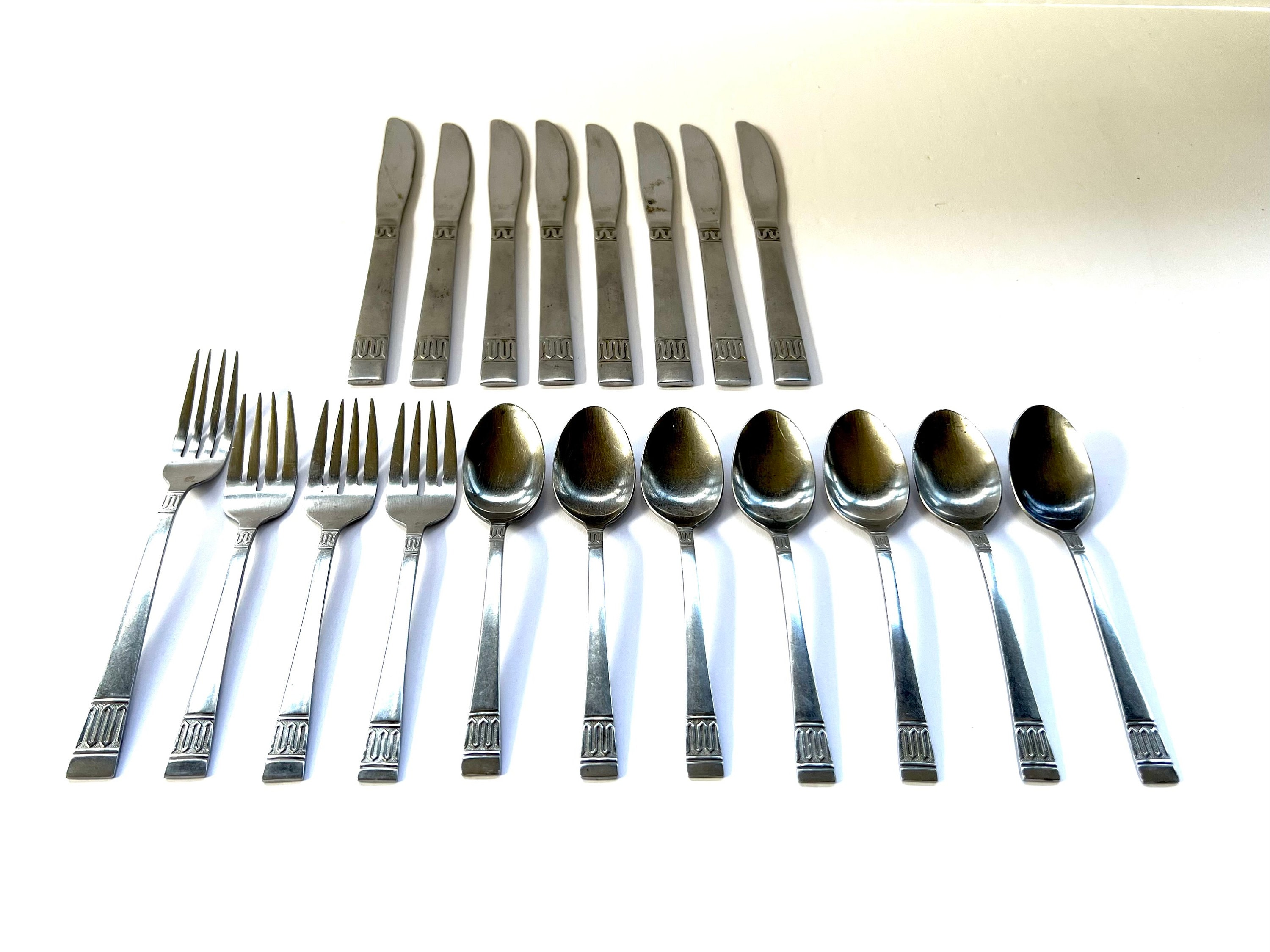 Set of 19 Mid Century Flatware From Nasco Japan, Stainless Steel ...