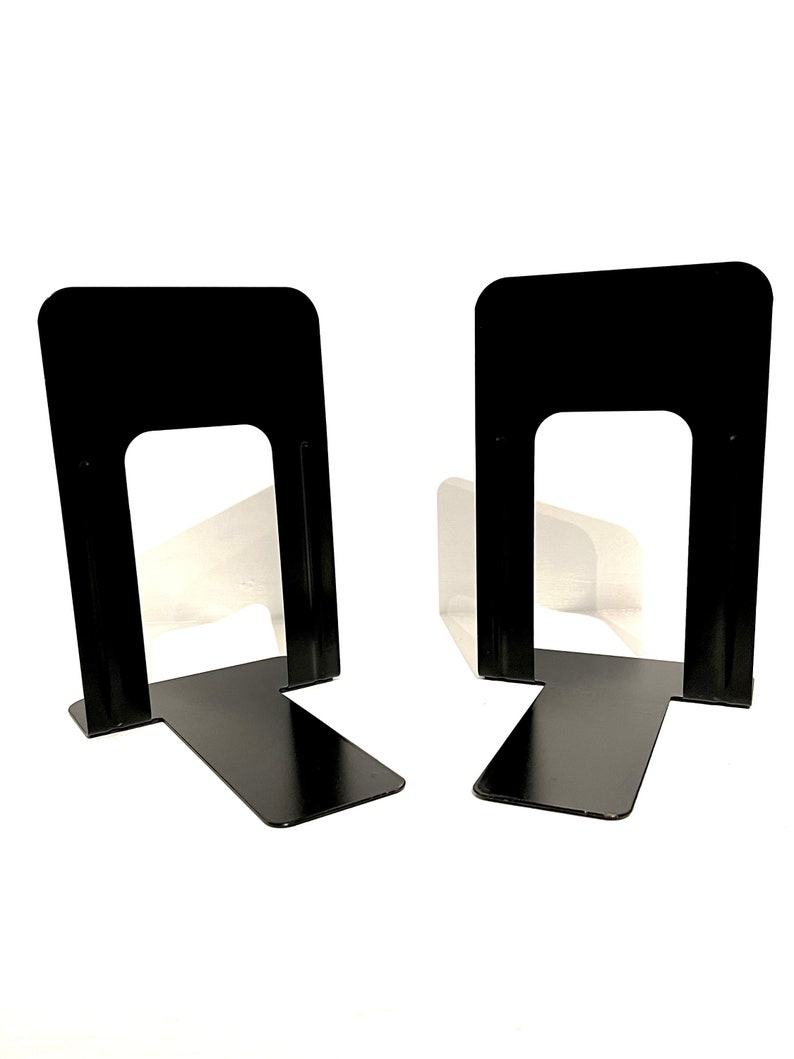 LARGE Black Metal Bookends Pair of Library Bookends Vintage - Etsy