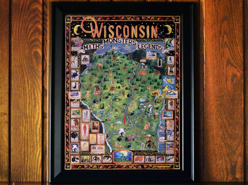 Wisconsin Monsters Myths and Legends Poster - Etsy