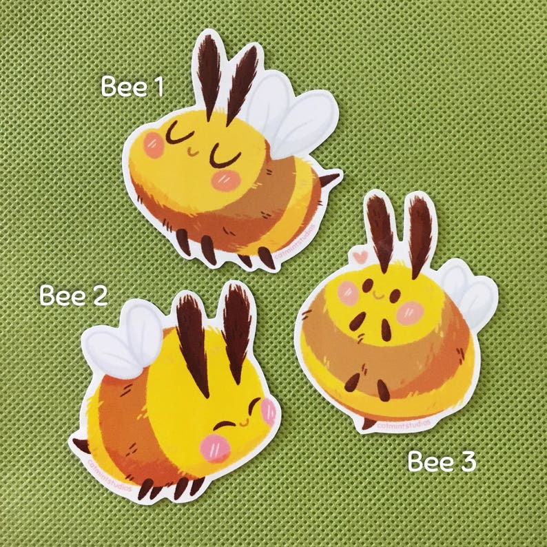 Cute Bee Stickers Diecut Waterproof Bees Sticker Set | Etsy