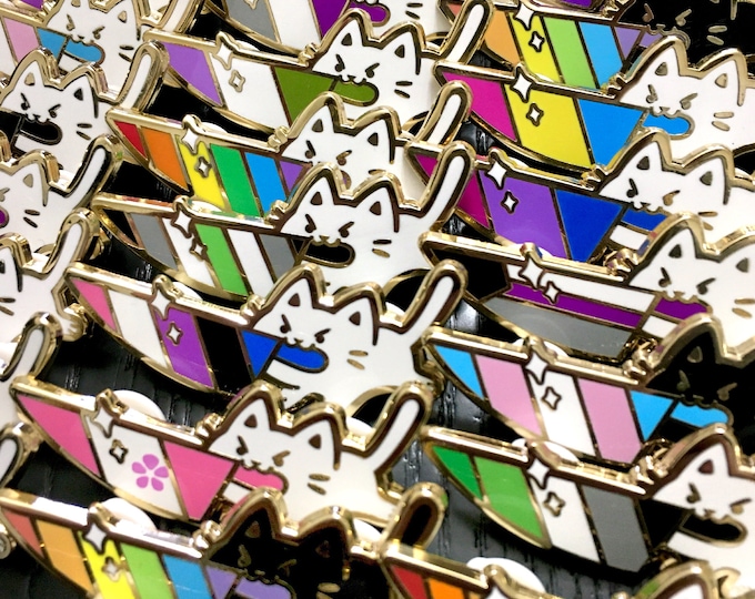 Pride Kitties Buttons (1.5 In) | Cute Cats Pride Flag Pinback Button ...