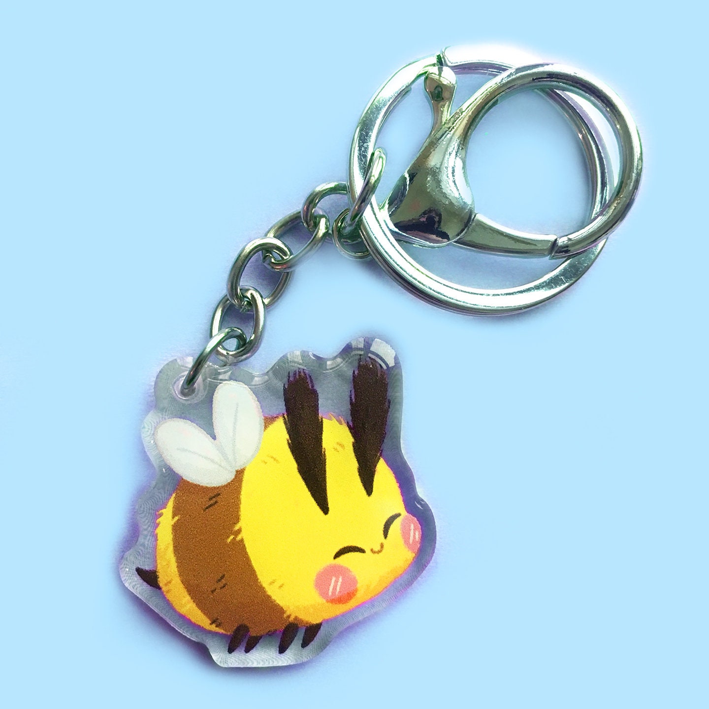 Chubby Bees Acrylic Keychains 1.5 in Double-sided Bumblebee | Etsy