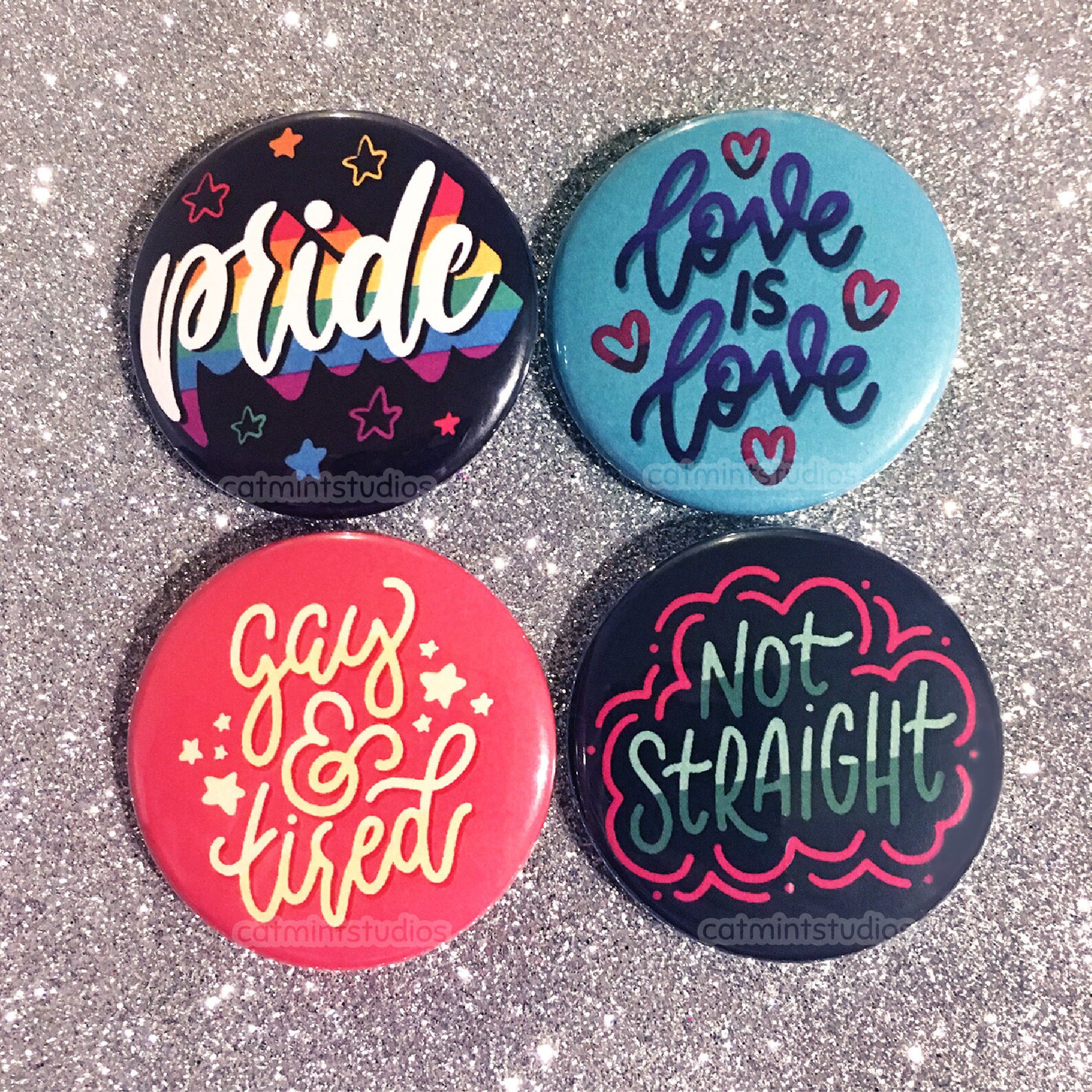 Pride Buttons 1.5 In Pinback Button Set LGBT Cute Hand - Etsy