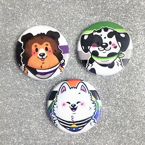 Pride Puppies Buttons (1.5 In) | Cute Dogs Pride Flag Pinback Button ...