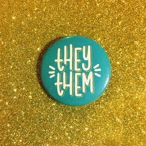 Pronoun Buttons 1.5 in Pinback Button Set LGBT Gender | Etsy