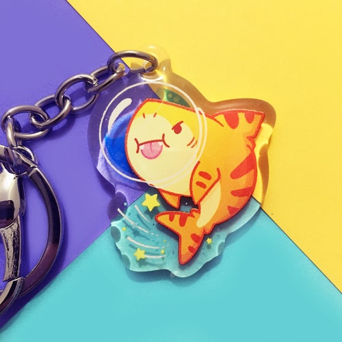 Space Shark Acrylic Keychains 2.5 in Double-sided Sharks | Etsy