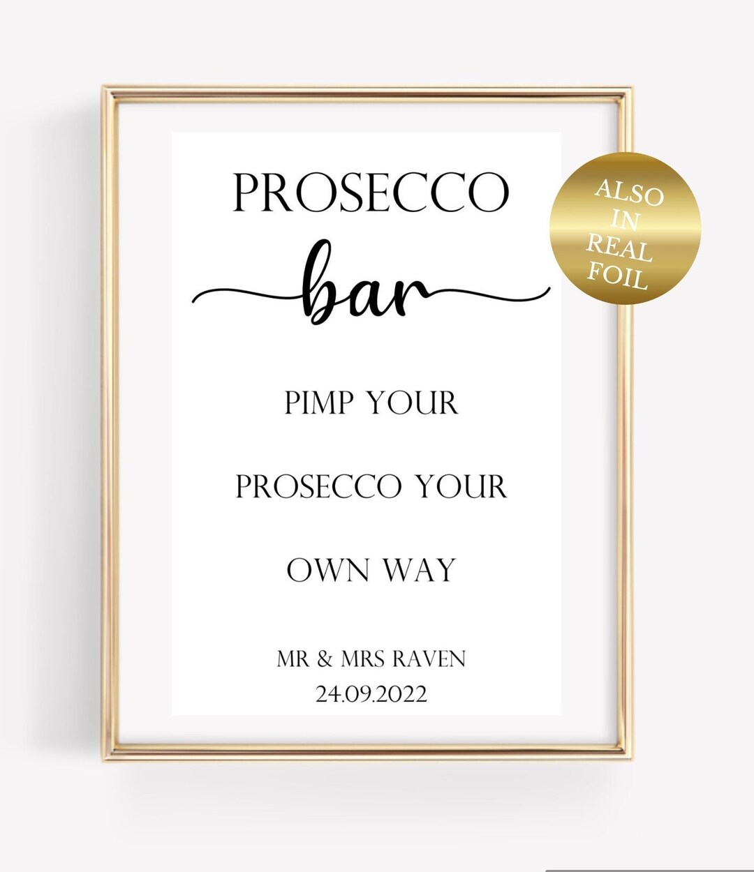 Pimp Your Prosecco Pimp Your Drink Sign Foil Pimp Your - Etsy
