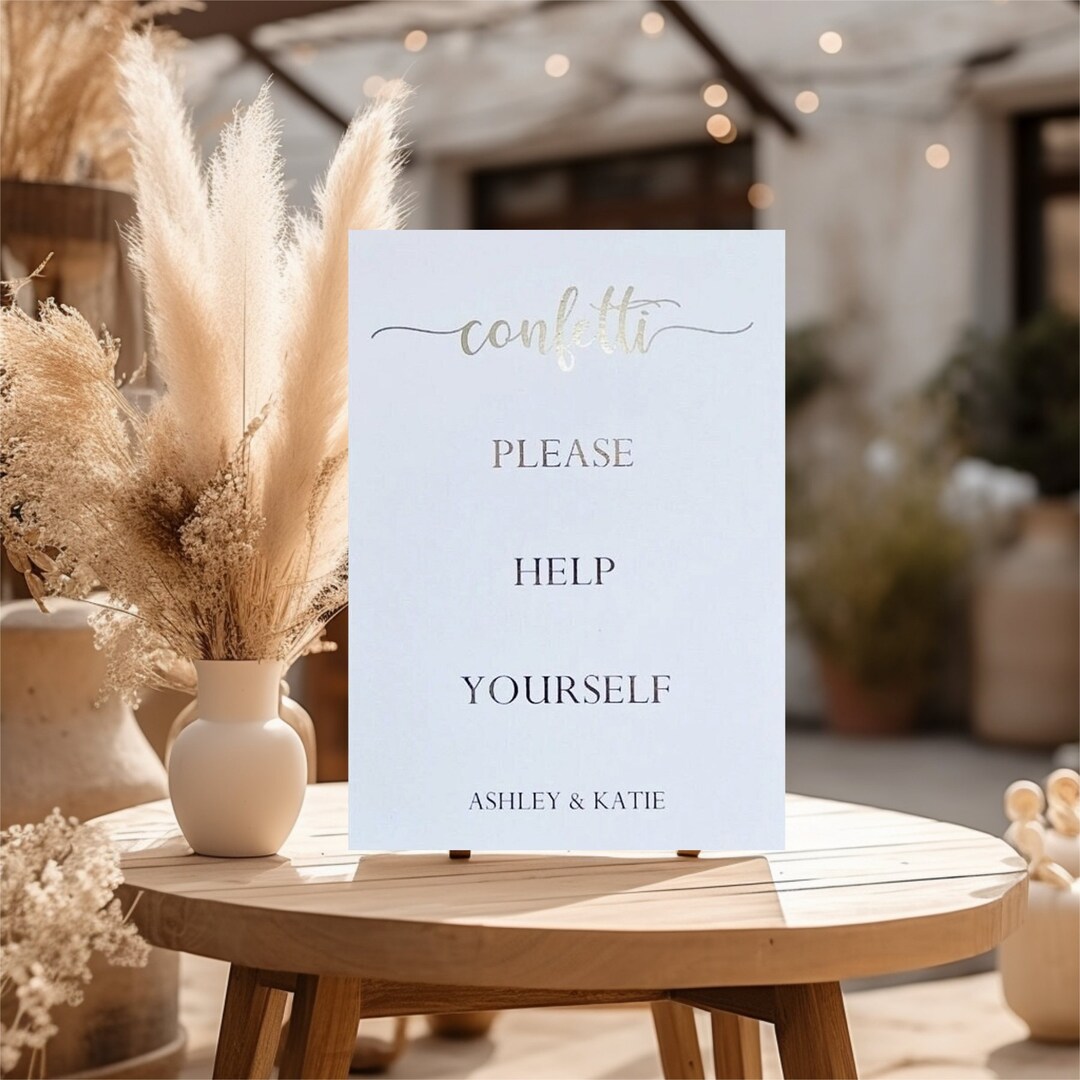 FOIL Confetti Sign Wedding Confetti Sign Foil Wedding Sign Wedding ...