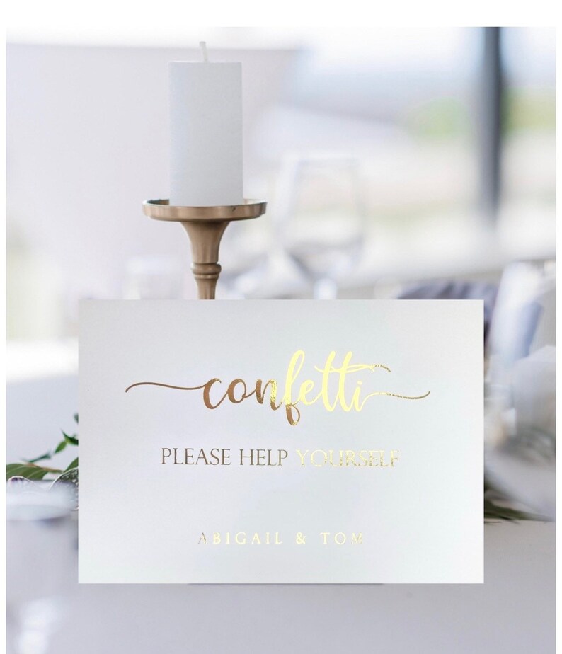 FOIL Confetti Sign Wedding Confetti Sign Foil Wedding Sign - Etsy