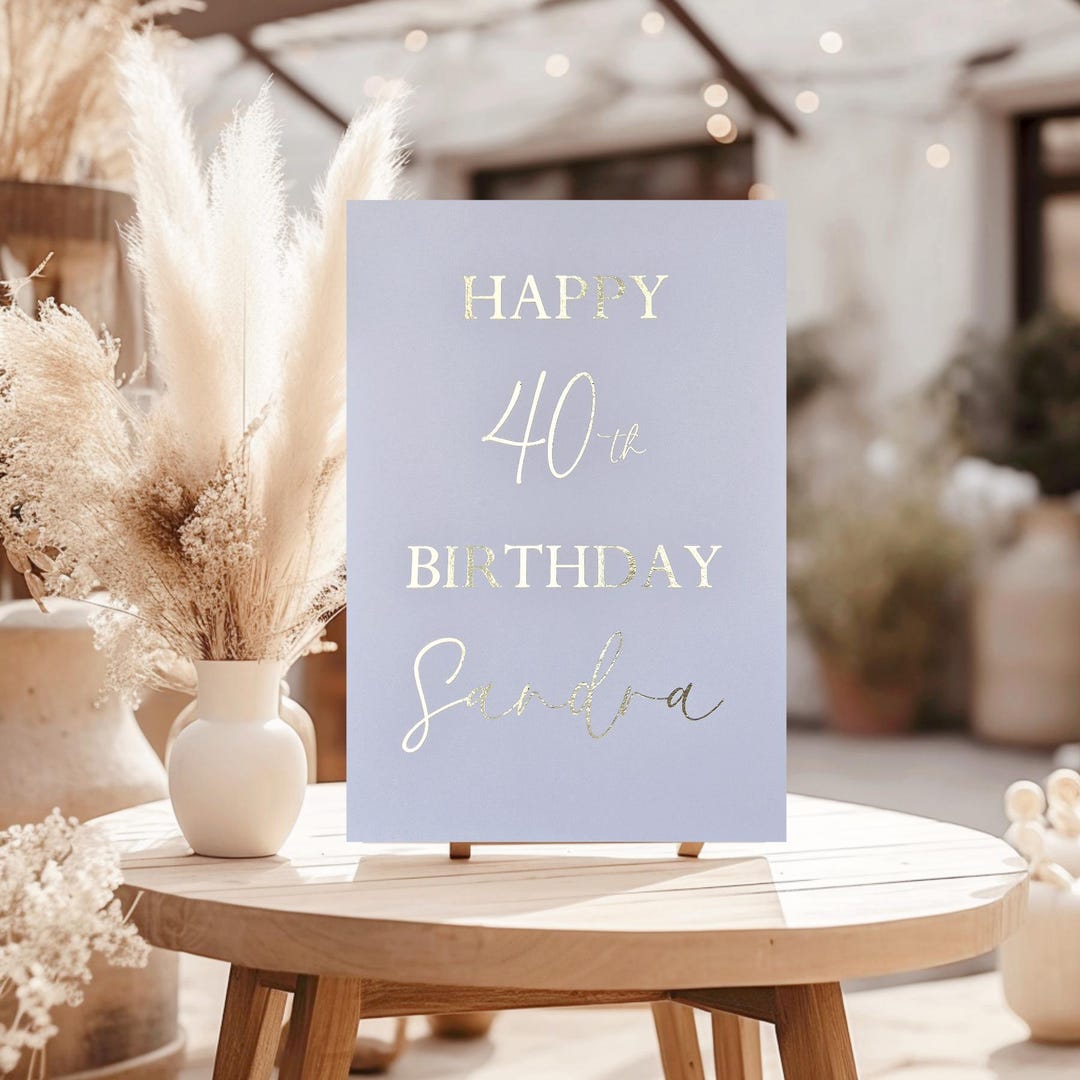 Gold Birthday Sign Gold Foil Birthday Sign Party Decor Silver Birthday ...