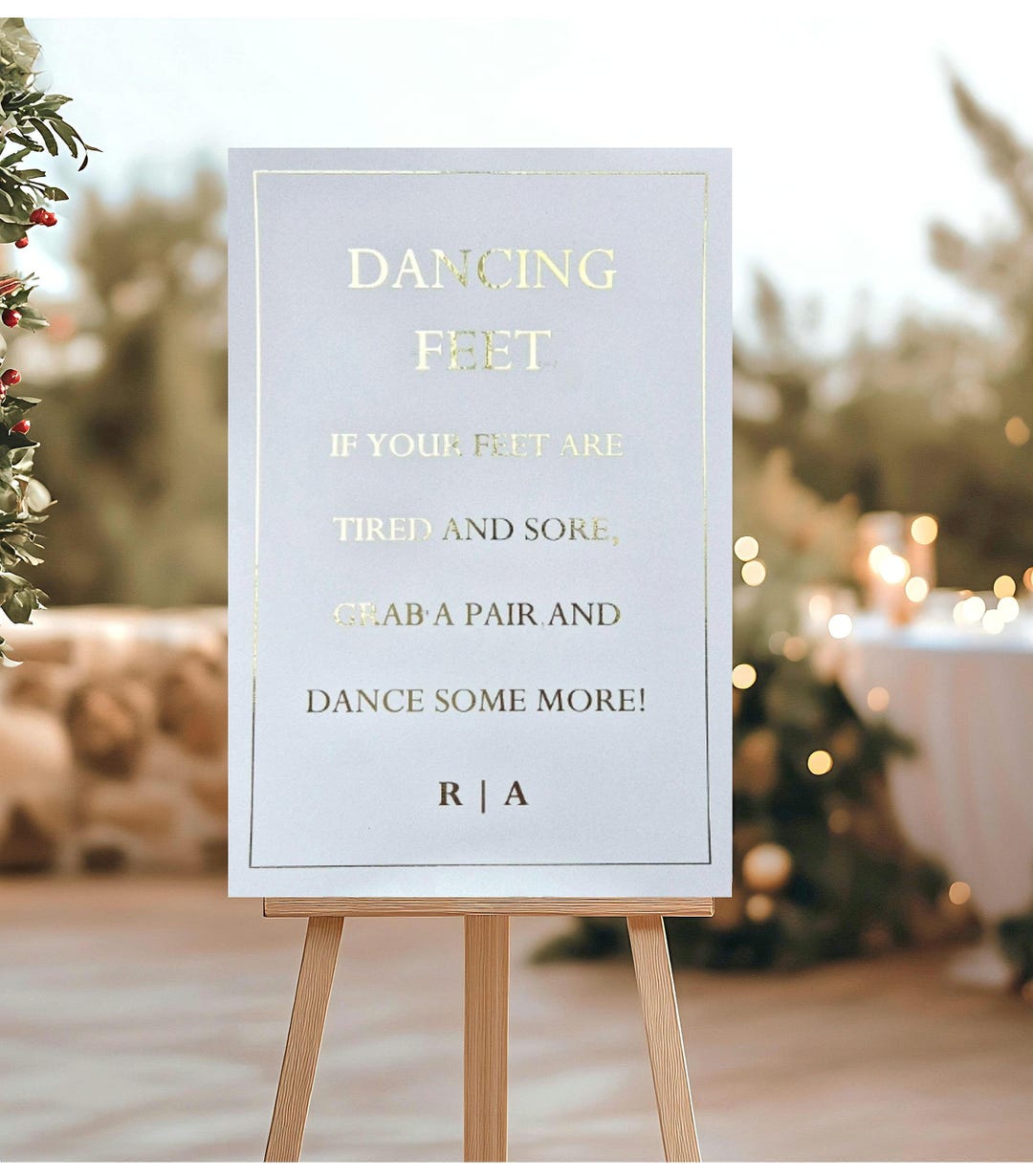 Gold Dancing Feet Sign Gold Flip Flop Sign Gold Foil Wedding Sign Rose ...