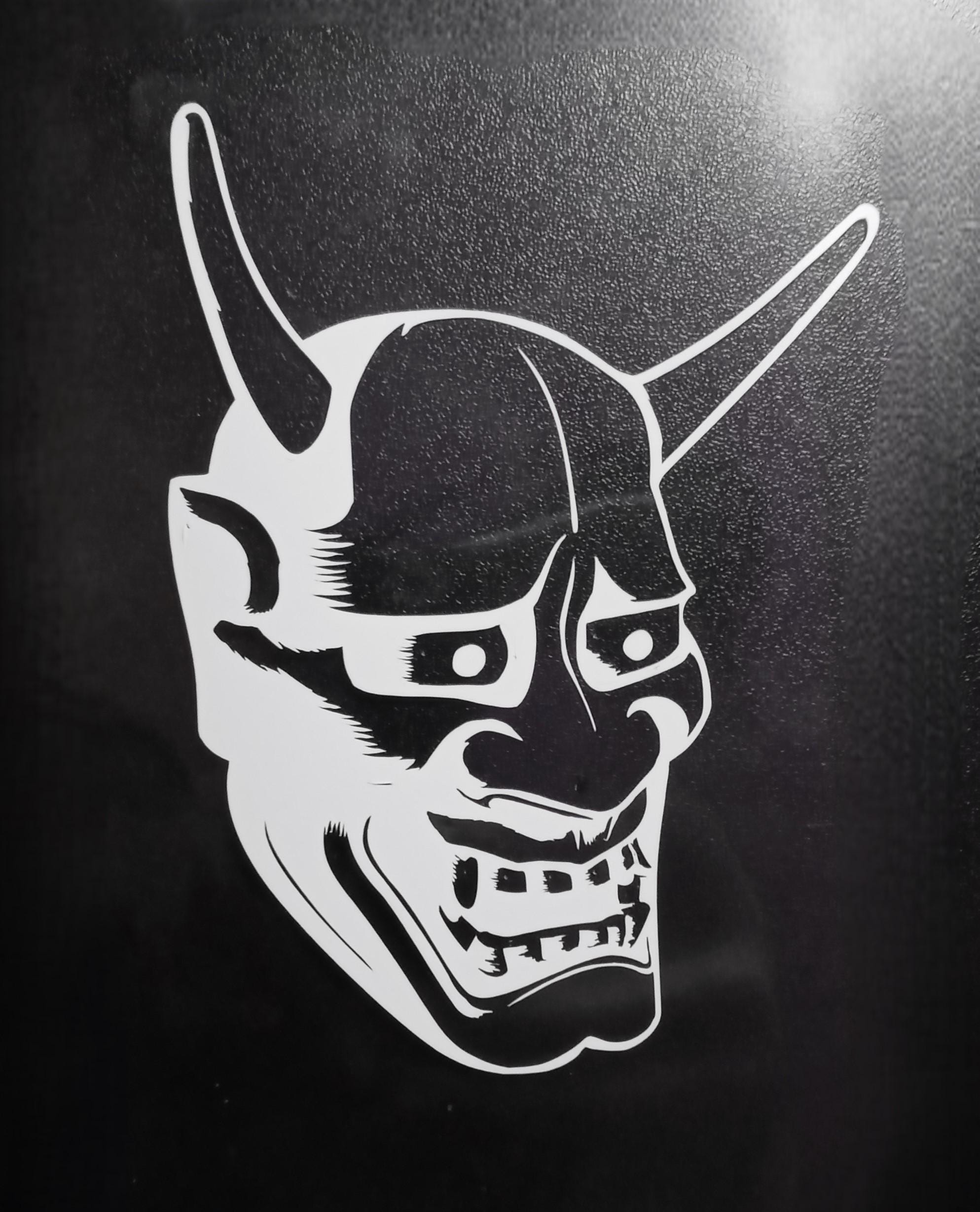 Oni Mask Decal, Oni Demon Mask Sticker, Bumper Sticker, Laptop Sticker ...