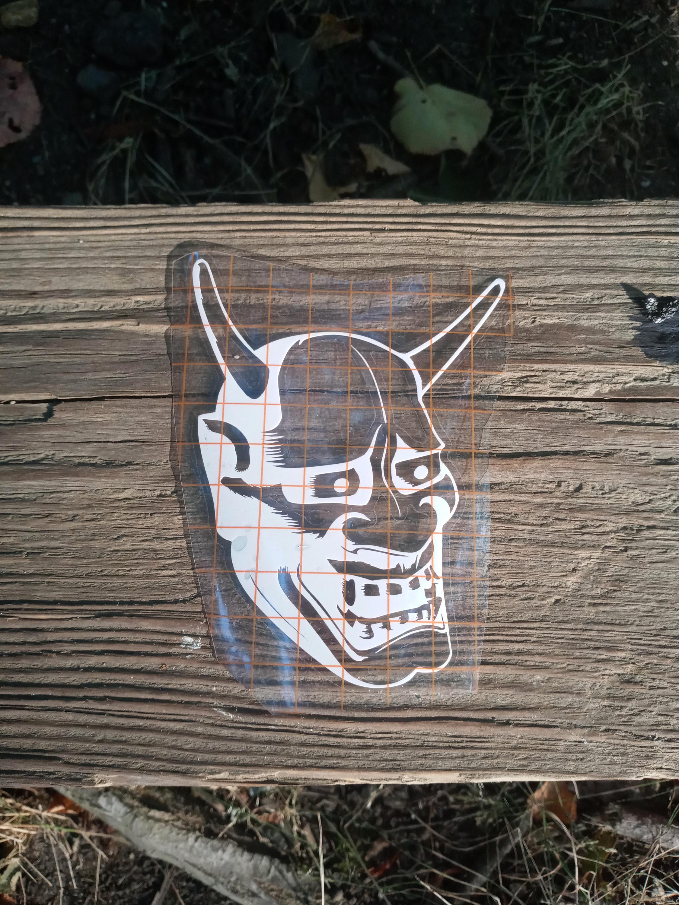 Oni Mask Decal, Oni Demon Mask Sticker, Bumper Sticker, Laptop Sticker ...