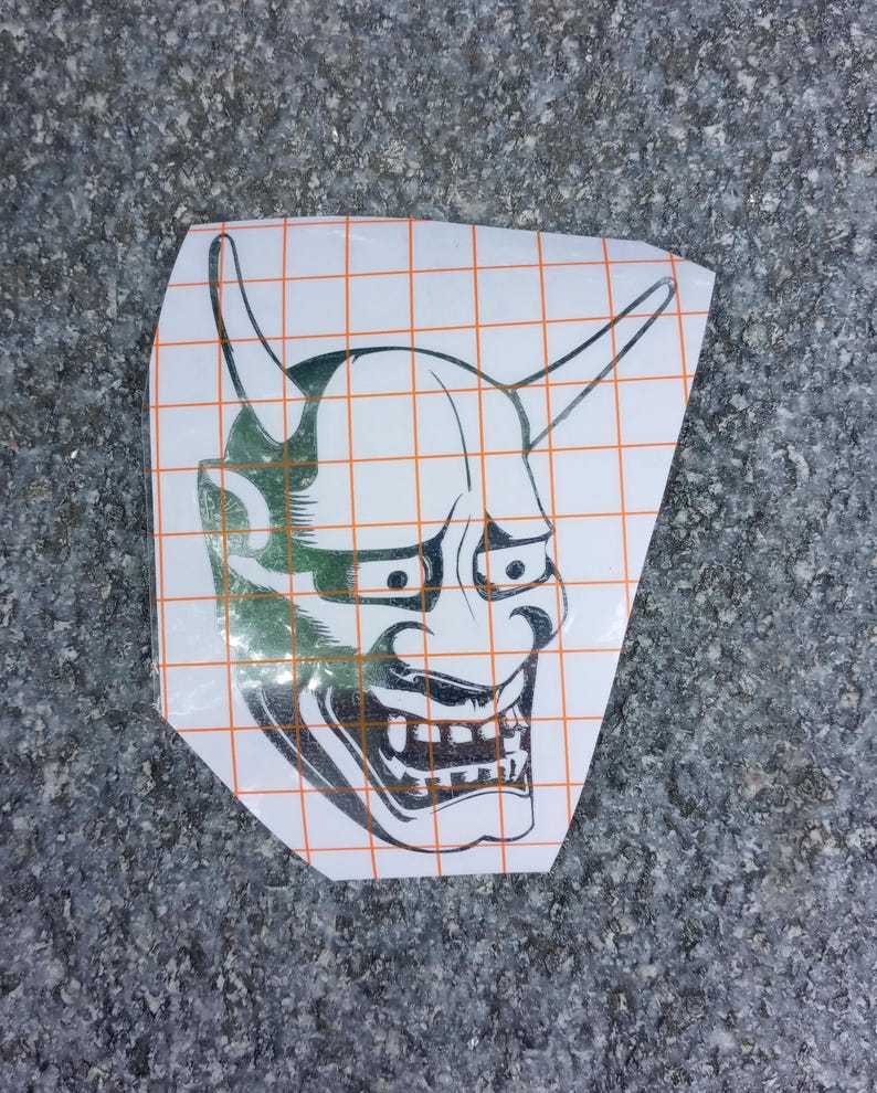 Oni Mask Decal, Oni Demon Mask Sticker, Bumper Sticker, Laptop Sticker ...