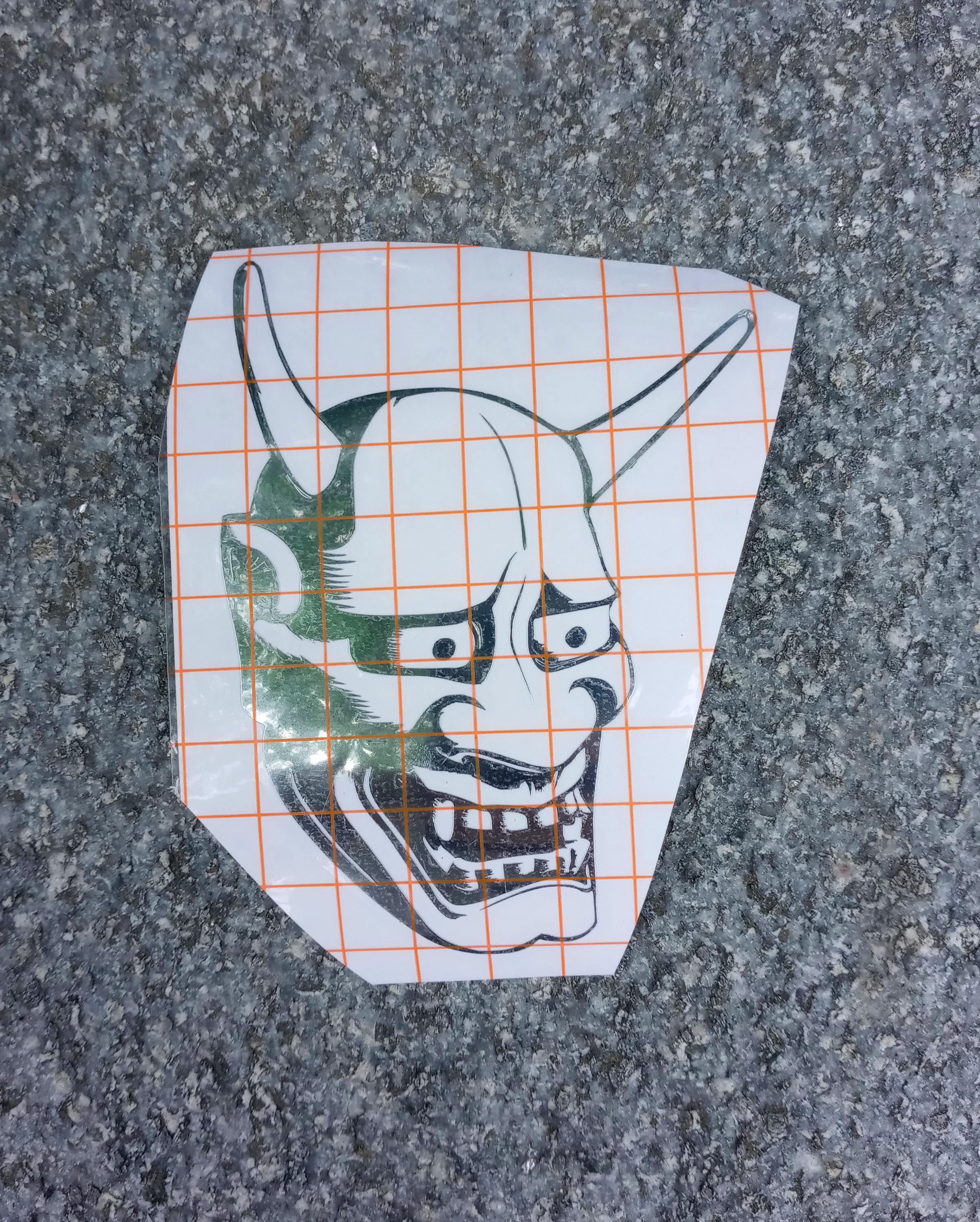 Oni Mask Decal, Oni Demon Mask Sticker, Bumper Sticker, Laptop Sticker ...