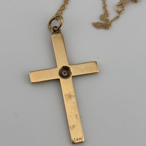 14k Yellow Gold Cross Pendant/necklace - Etsy