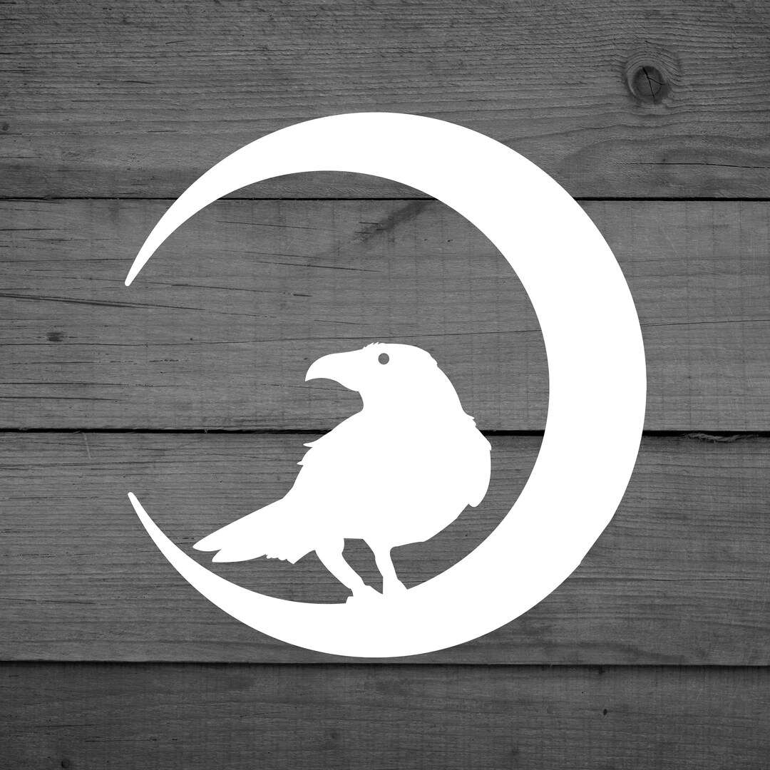 Crow Crescent Decal - Vinyl Car Decal - Wall Decal - Laptop Decal ...