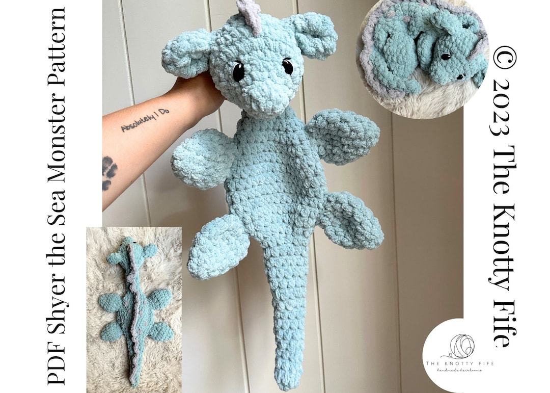 Shyer the Sea Monster Crochet Pattern - Nessie - Lochness Monster ...