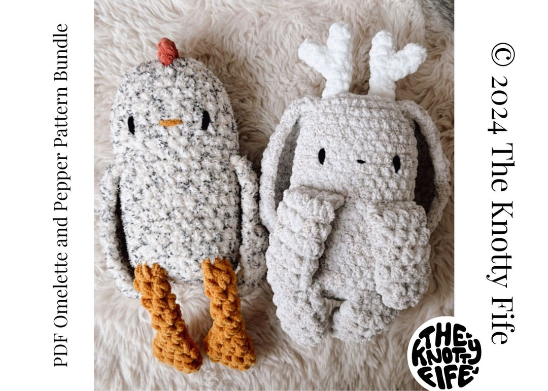 Omelette the Chicken and Pepper the Jackalope PDF Crochet Pattern ...