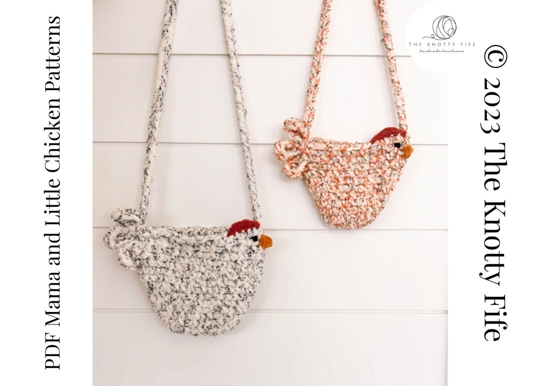 Mama and Little Chicken Bag Pattern - Crossbody - Purse - Crochet ...