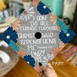 Flowers Graduation Cap Topper - Customizable - Personalizable - Etsy