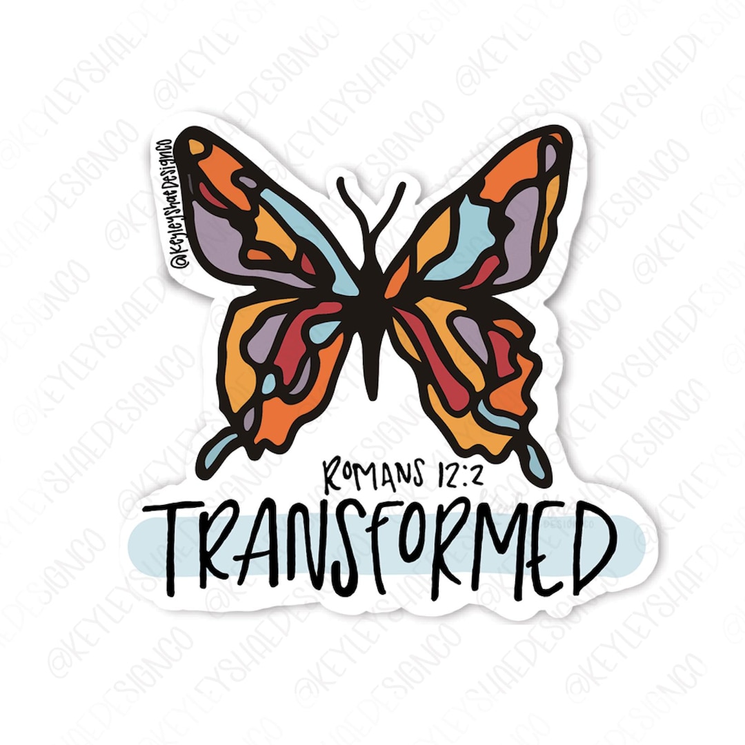 Waterproof Sticker - Butterfly - Transformed - Bible Verse - Etsy