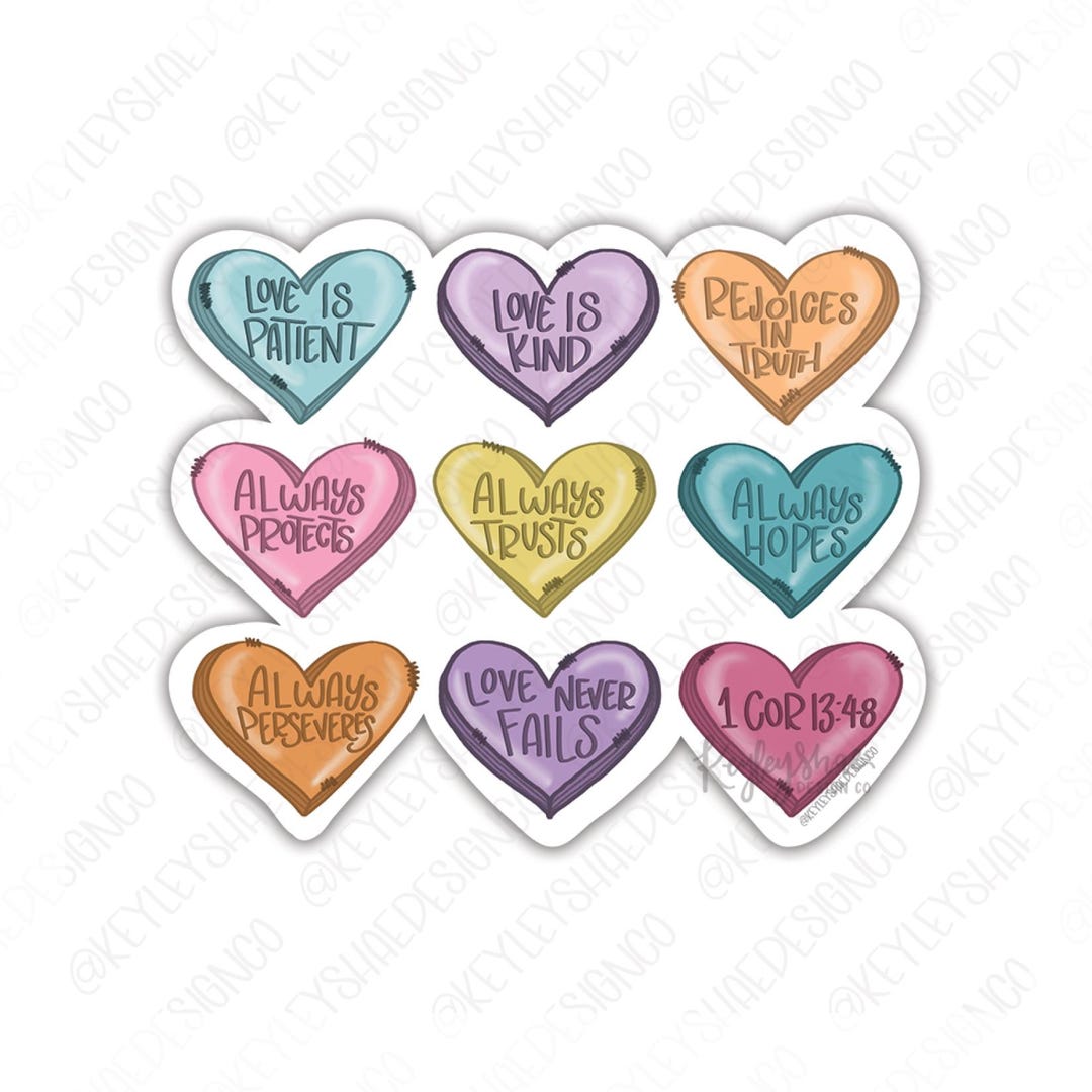 Waterproof Sticker - Convo Hearts - Love is Kind - Etsy