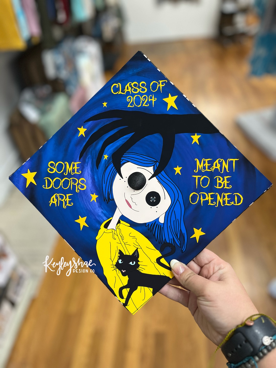 Graduation Cap Topper - Coraline - Cat - Customizable - Personlizable ...