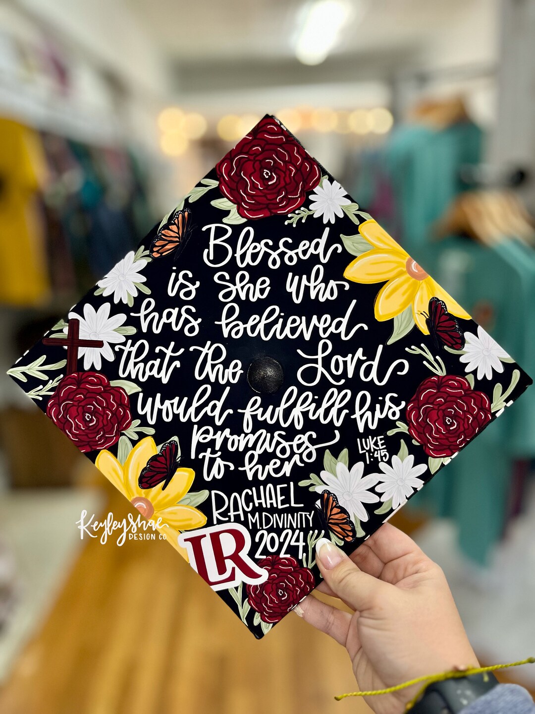Graduation Cap Topper - Flowers - Verse - Red Flowers - Sunflowers ...