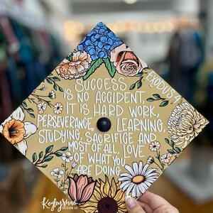 Graduation Cap Topper - Vintage Flowers - Birth Flowers - Customizable ...
